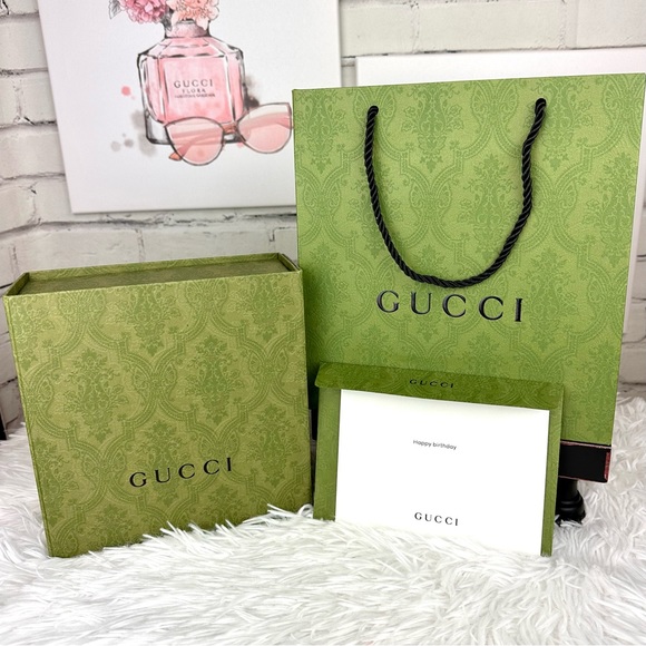 Gucci | Bags | Gucci Box Shopping Bag And Birthday Card Set | Poshmark
